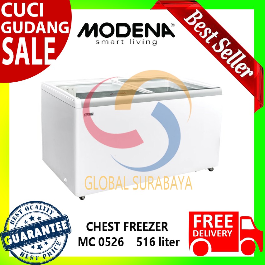 Jual Modena Sliding Glass Freezer 516 Liter - MC 0526 | Shopee Indonesia