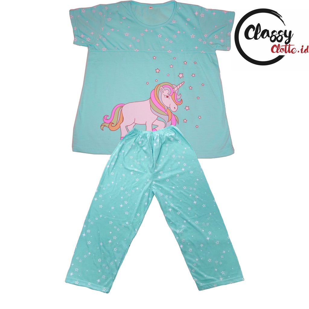 Jual Baju Tidur Setelan Unicorn Anak Perempuan 2 - 12 Tahun | Celana Panjang dan Tangan Pendek ...