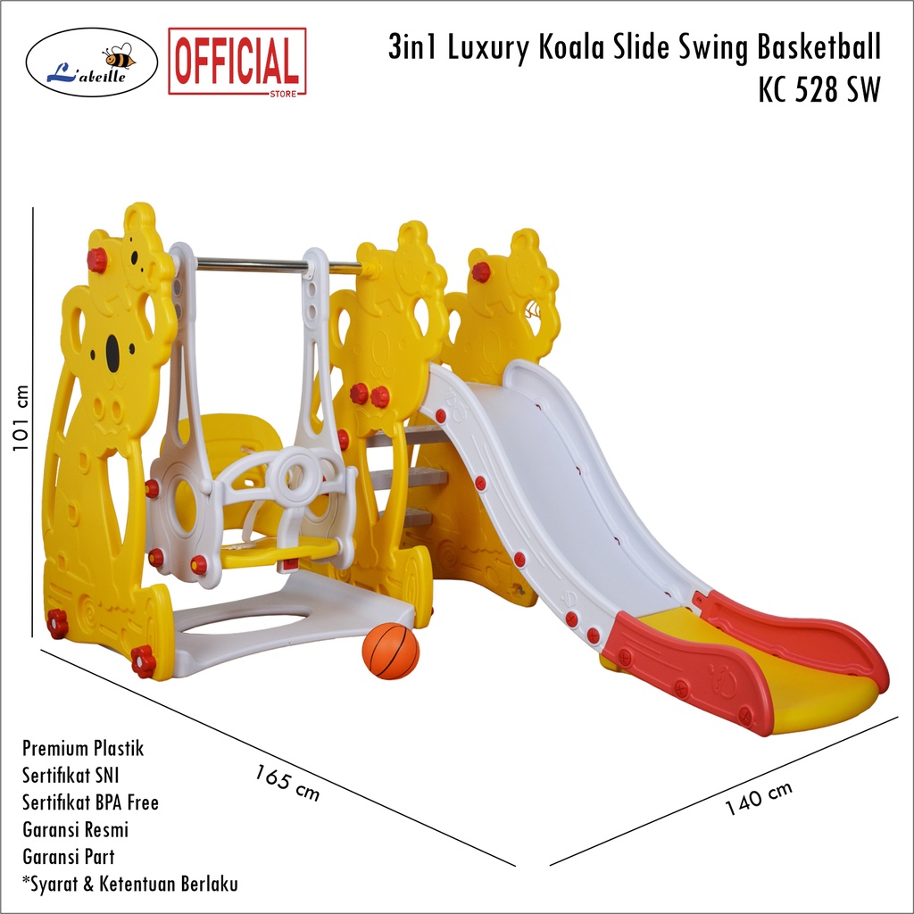 Jual Official Labeille garansi resmi KC 528 SW 3in1 Slide Luxury Koala Perosotan Anak + Ayunan ...