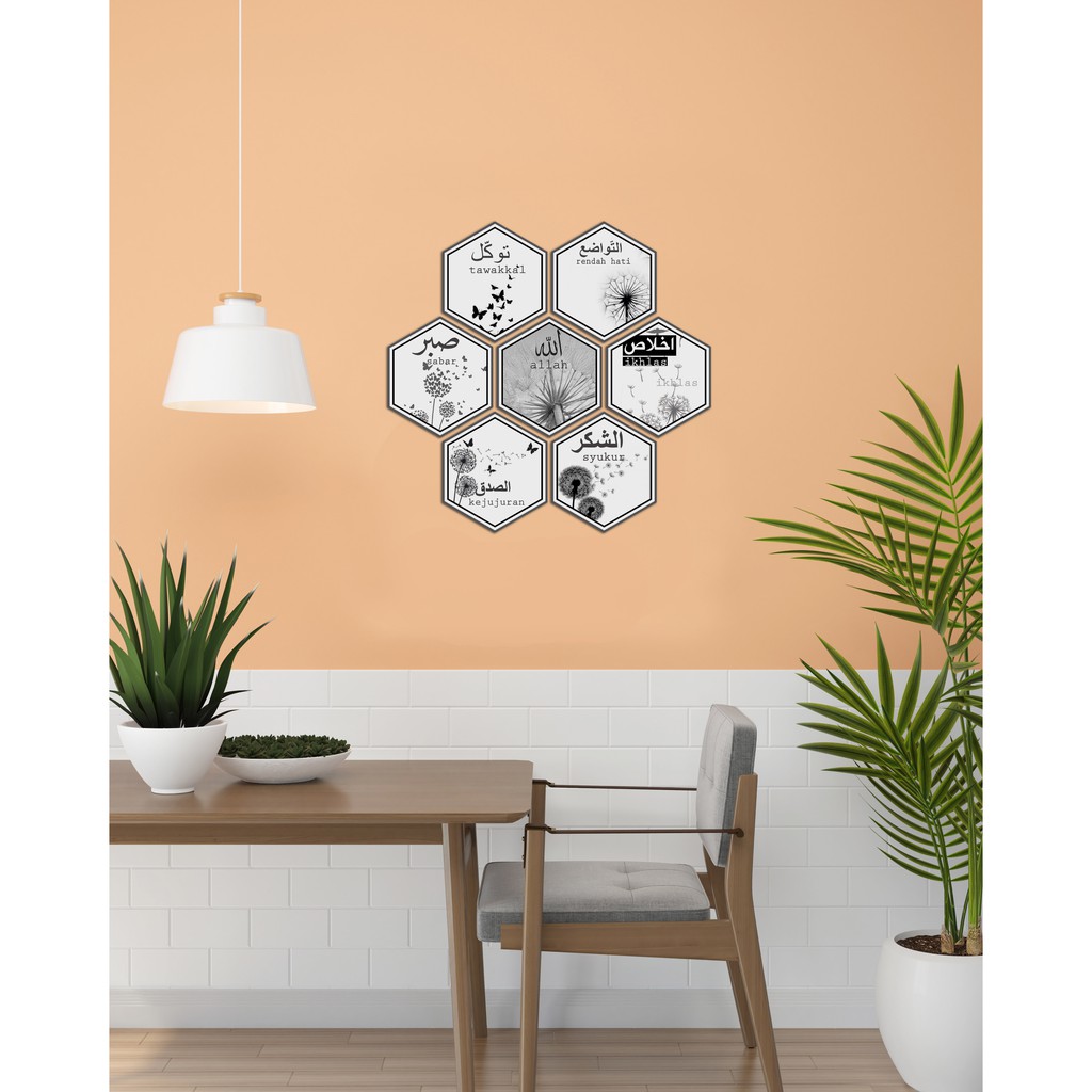 Jual Hiasan Pajangan Dinding Wall Decor 7 in 1 Hexagonal Quote Keren ...