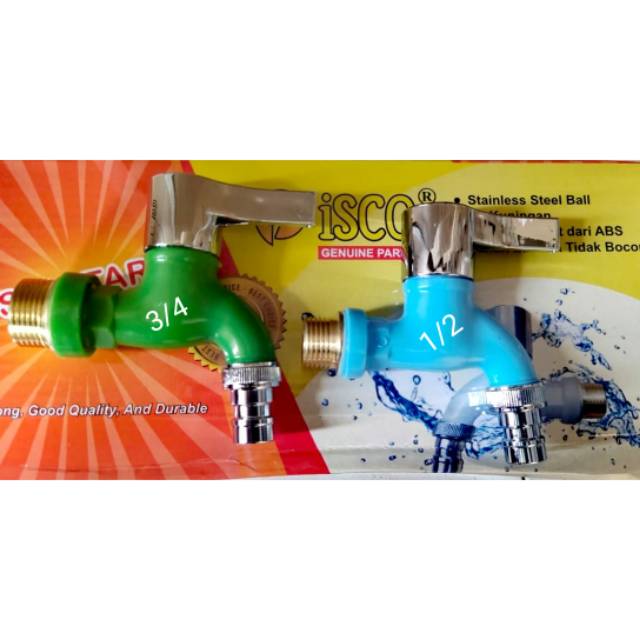 Jual Kran tembok pvc naple stainless steel drat kuning merek ISCO ...