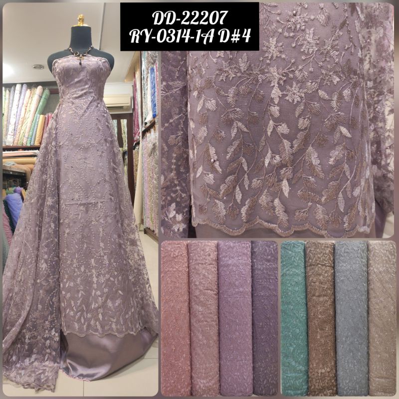 Jual Kain Tile Brokat Motif Bunga Cantik DD-22207 RY-0314-1A D#4 (Promo ...