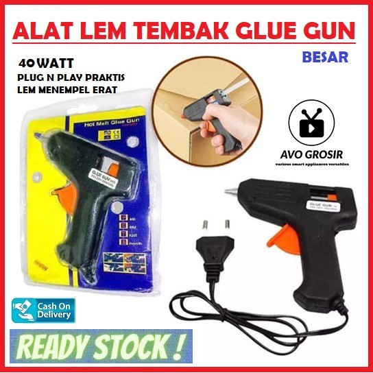 Jual alat lem tembak glue gun pistol lem bakar BESAR 40 watt hemat ...