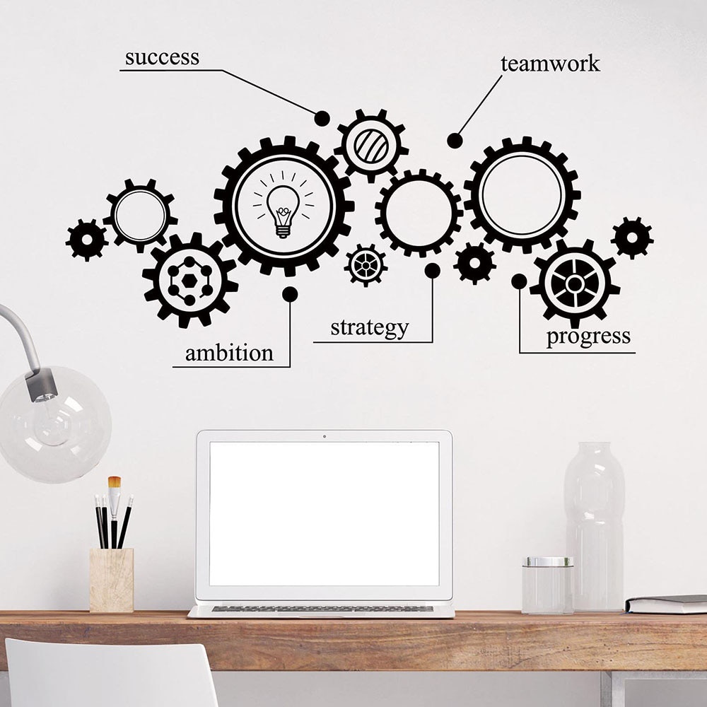 Jual Homes - Stiker Dinding Teamwork Wall Decal Gear Mechanism ...