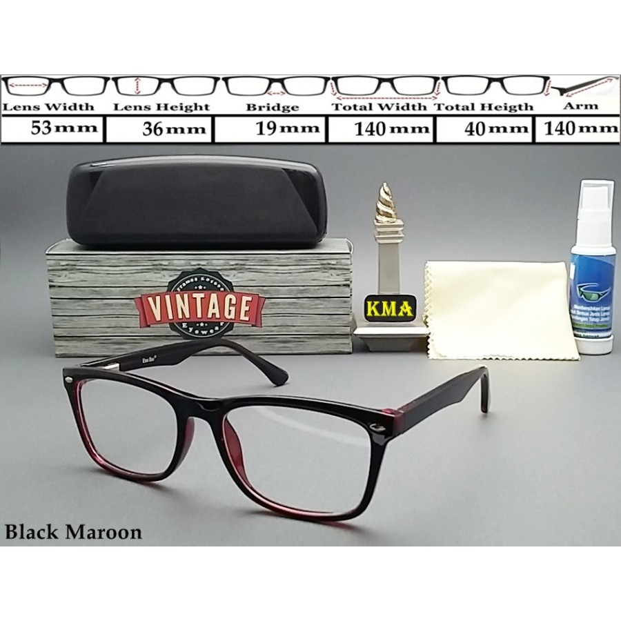 Jual Kacamata Frame korea VINTAGE kacamata minus frames vintage kotak ...