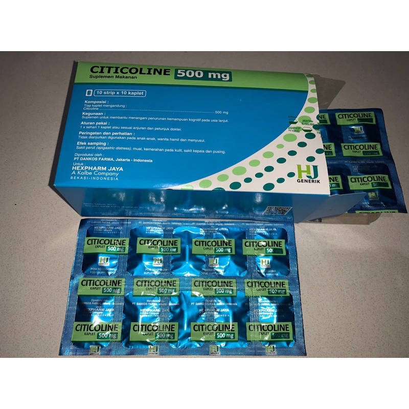 Jual CITICOLINE 500mg Food Supplement 1 Strips isi 10 tablet | Shopee ...