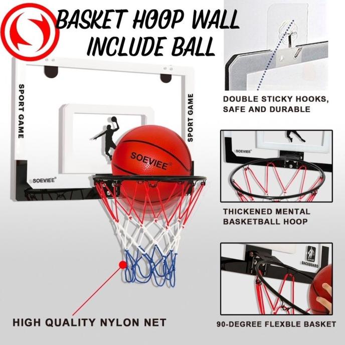 Jual IY443 BASKETBALL HOOP PAPAN RING BASKET BESI PORTABLE ACRYLIC BOLA ...