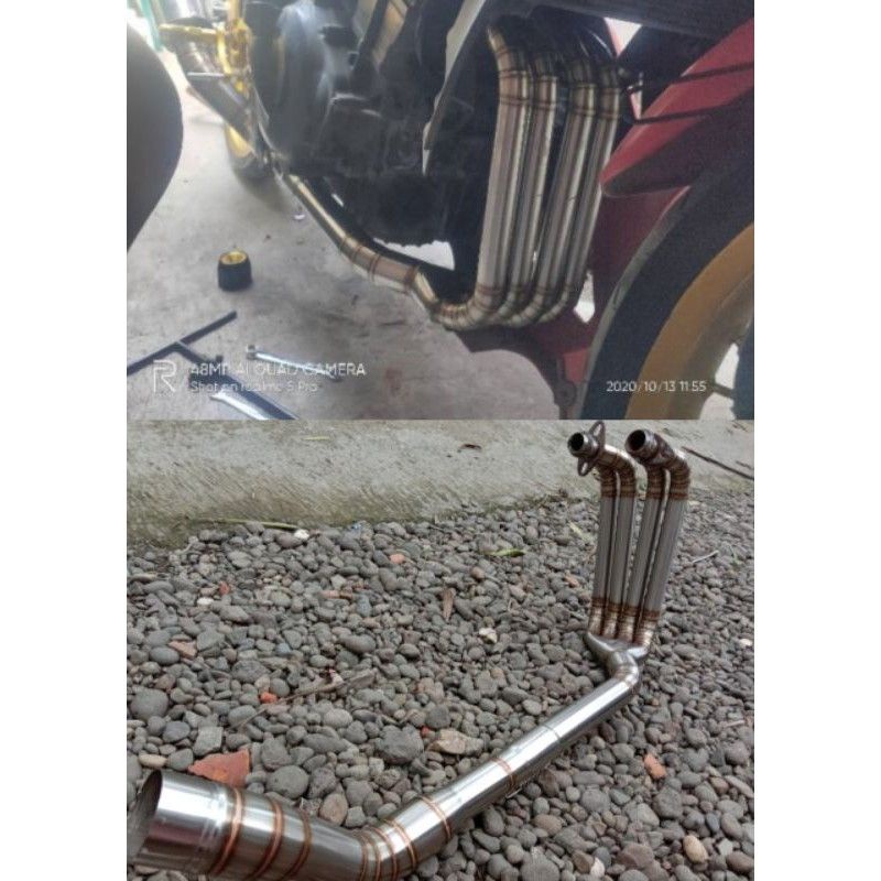 Jual Header Leher Knalpot racing custom pipa 4 Cabang Silinder Ninja ...
