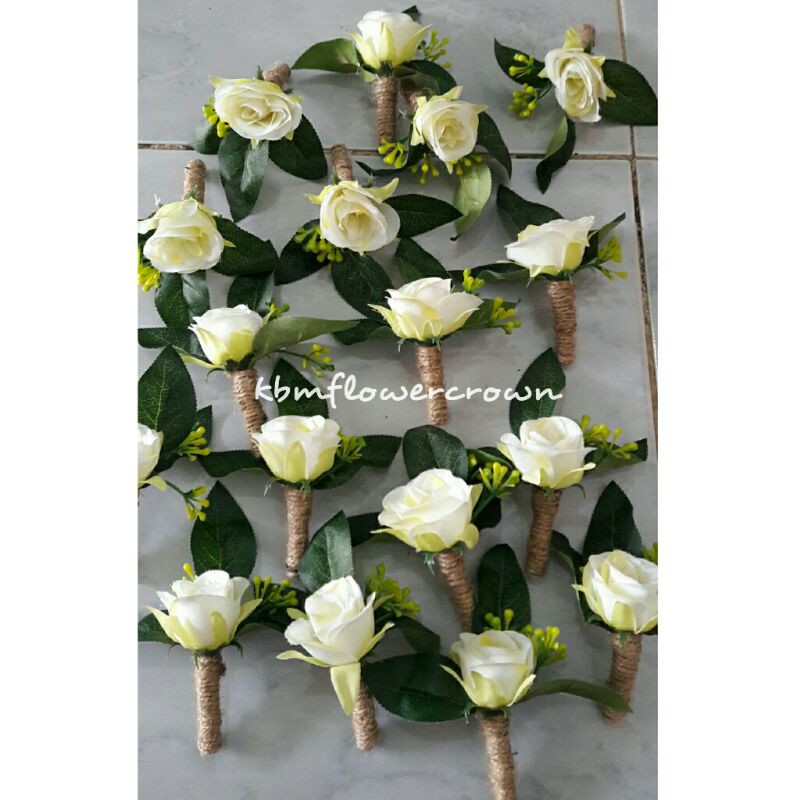 Jual 5 Warna Boutonniere rustic rose / corsage / korsase / bunga jas ...
