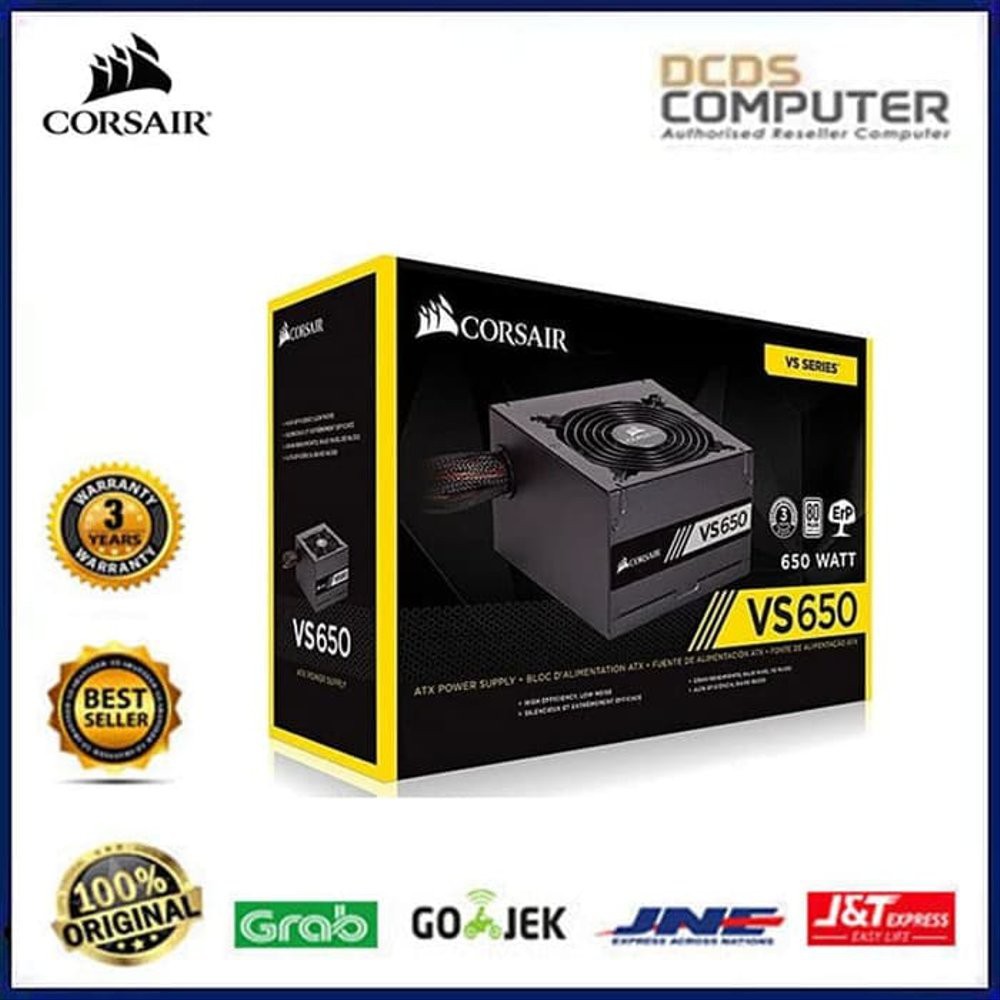 Jual Corsair VS650 ATX Power Supply 650 WATT 80 PLUS White Certified ...