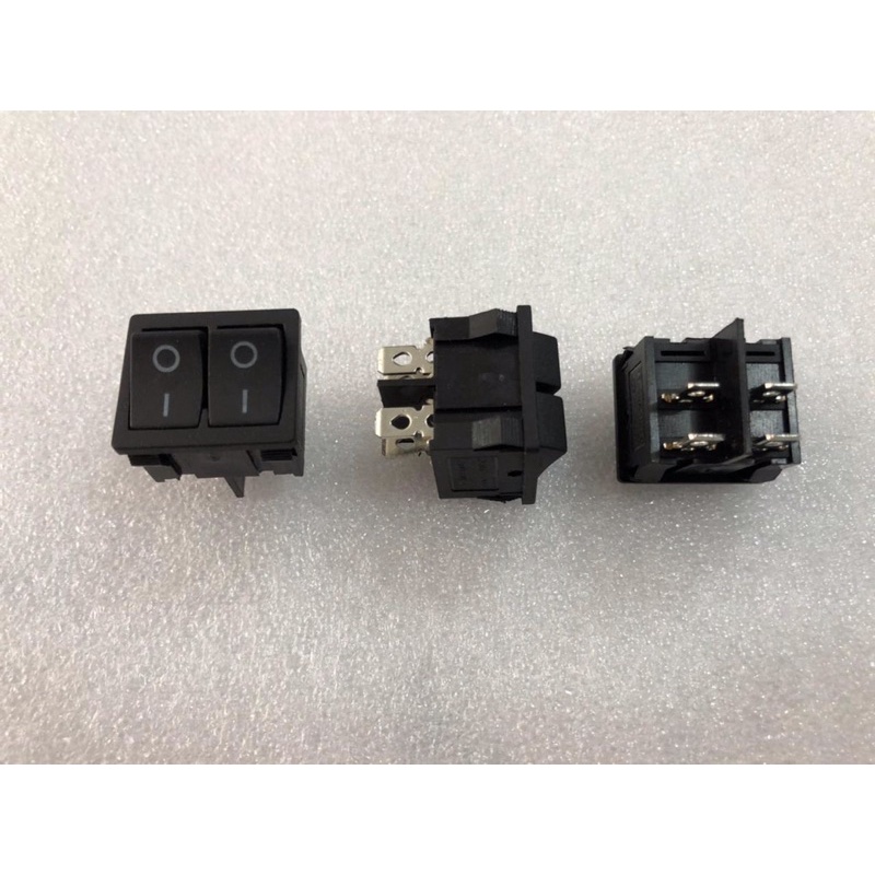 Jual Saklar Rocker switch MINI HITAM DOUBLE 4 pin / 4 kaki ON OFF ...