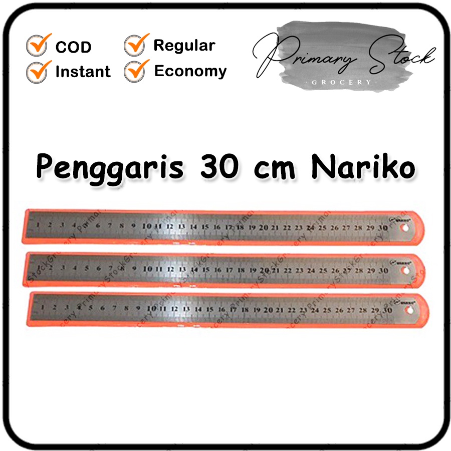 Jual Penggaris Besi 30cm Stainless Mistar Ruler 30 Cm Grosir 1 Pak Pack ...