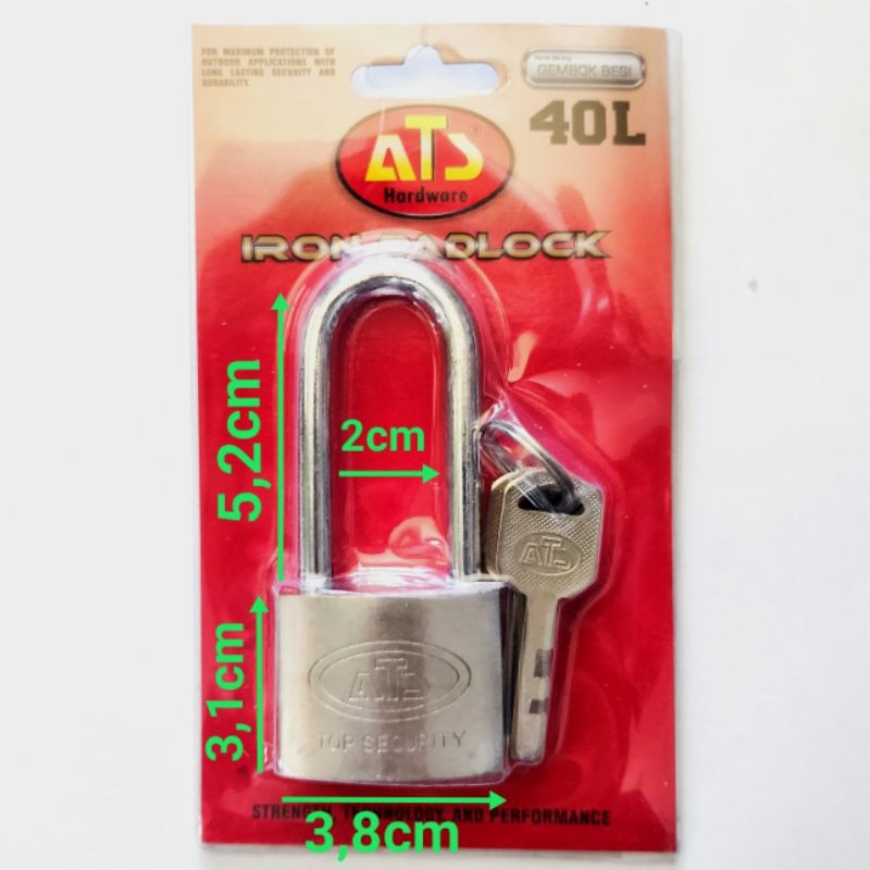 Jual Gembok Ats ukuran 30 / 30L / 40 / 40L / 50 /50L 60 / 60L | Shopee ...