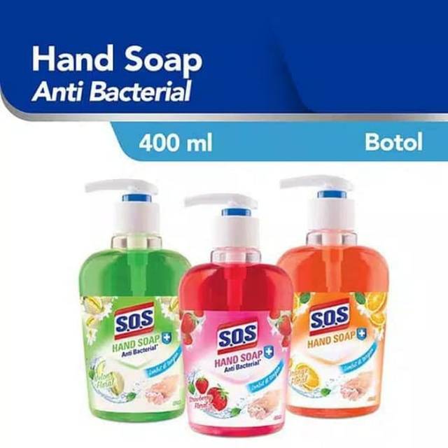Jual SOS Handsoap antibacterial botol 400 ml sabun cuci tangan | Shopee ...