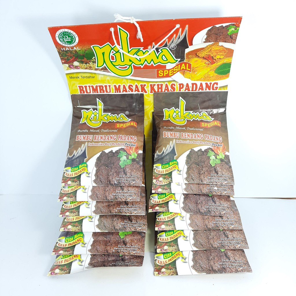 Jual Bumbu Rendang Padang Nikma 12 Sachets x 20 gram | Shopee Indonesia