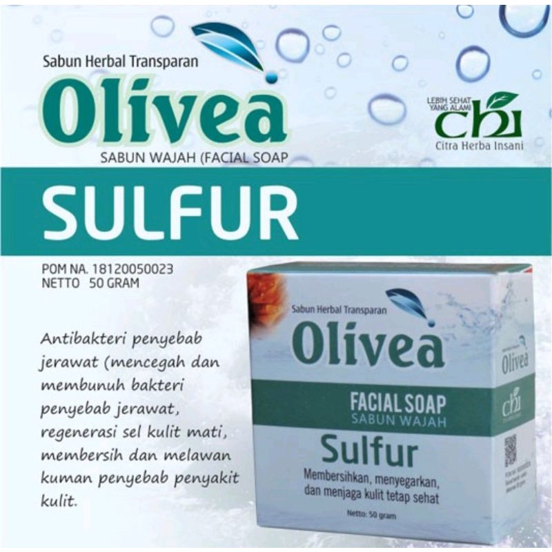 Jual herbal sabun wajah olivea sulfur original alami halal resmi BPOM ...