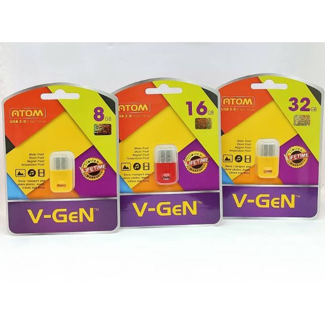 Jual Flashdisk V-GeN Atom 8GB / 16GB / 32GB / 64GB USB Flash Disk Atom ...