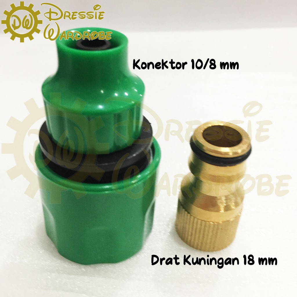 Jual Paket Quick Coupler Release Konektor 10/8 Socket Drat Kuningan 18 ...
