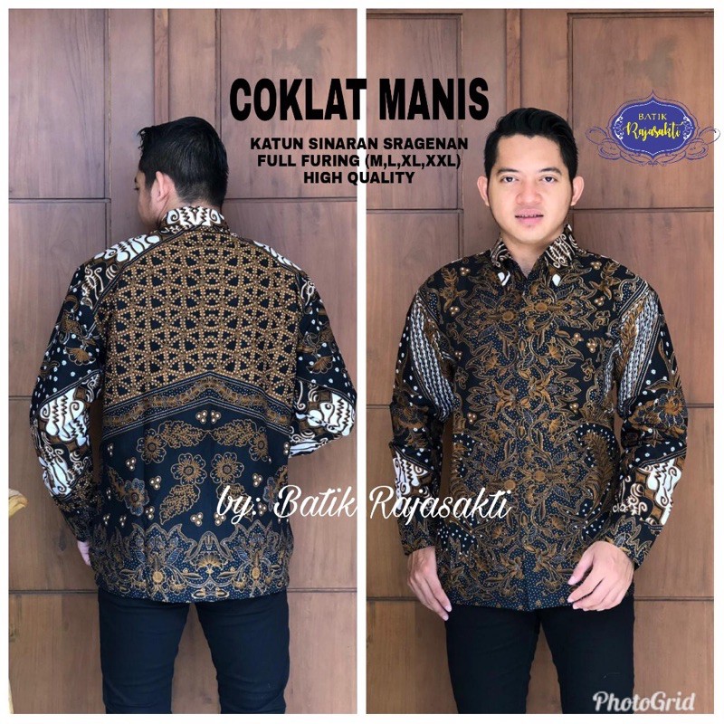 Jual Batik Pria COKLAT MANIS Katun Halus Full Furing Size M-XXL High ...