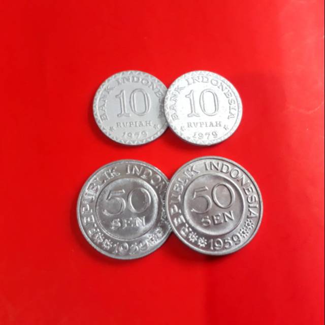 Jual Paket Mahar Nikah Uang Kuno 21 rupiah Koin kombinasi 10+10+(50sen+50sen)=21 Original ...