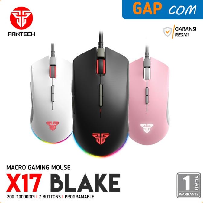 Jual Mouse Gaming Macro Fantech X17 Blake Rgb Hitam/Putih/Pink- Pixart ...