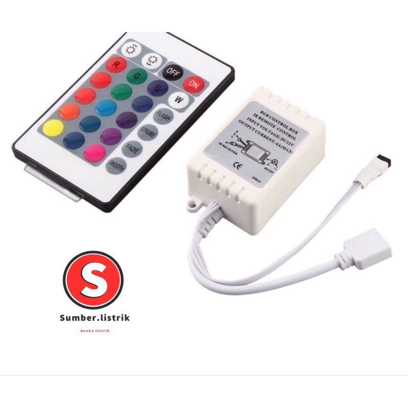 Jual CONTROLLER REMOTE 24key UNTUK LED STRIP RGB 4 PIN SMD 2835 3528 ...