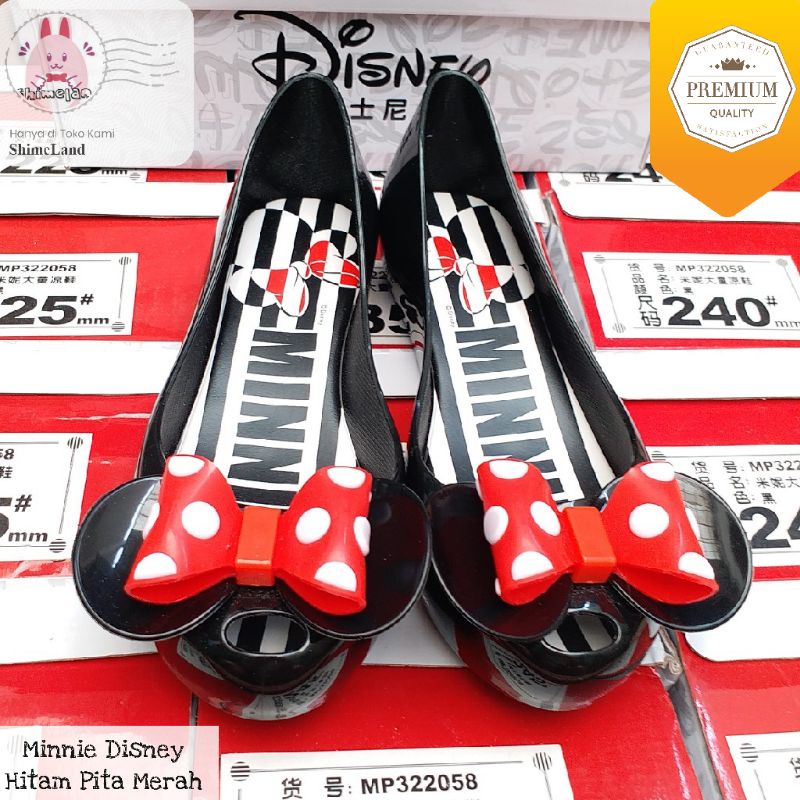 Jual Sepatu Remaja Perempuan Minnie Mouse Pita Hitam dan Red Original ...