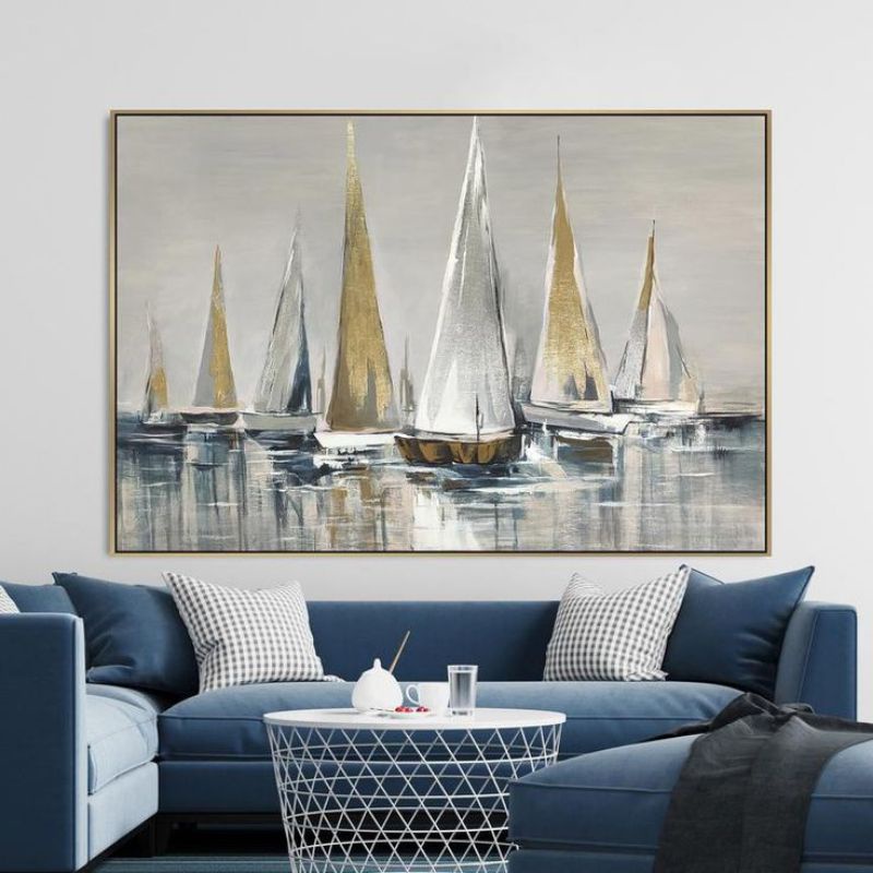 Jual lukisan perahu abstrak modern,lukisan modern art | Shopee Indonesia