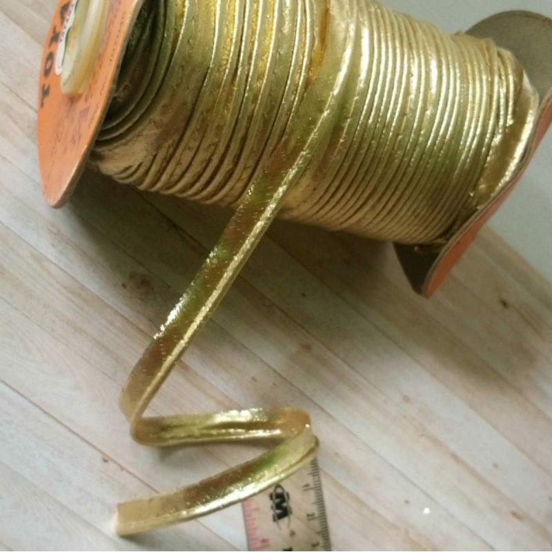 Jual per 15 meter,pita bisban isi warna emas lebar 1.2cm | Shopee Indonesia