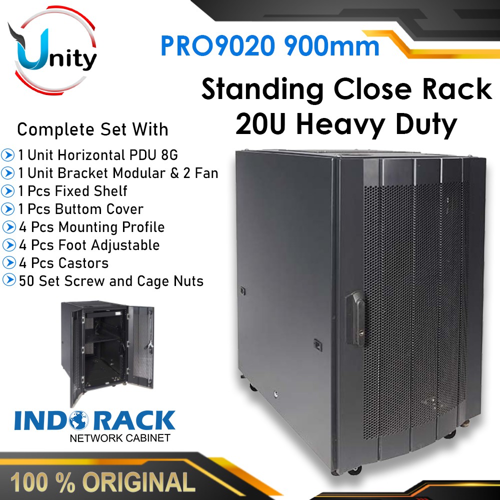 Jual Heavy Duty Standing Close Rack 20U PRO9020 Rack Server Indorack ...