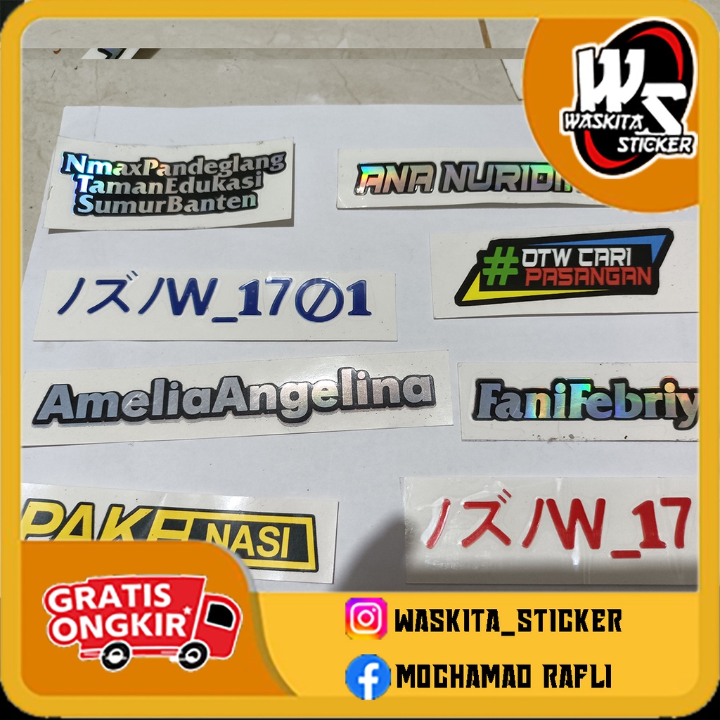 Jual Stiker/Sicker/stikerCustom/StikerMotor/CutttingSticker/StikerNama ...