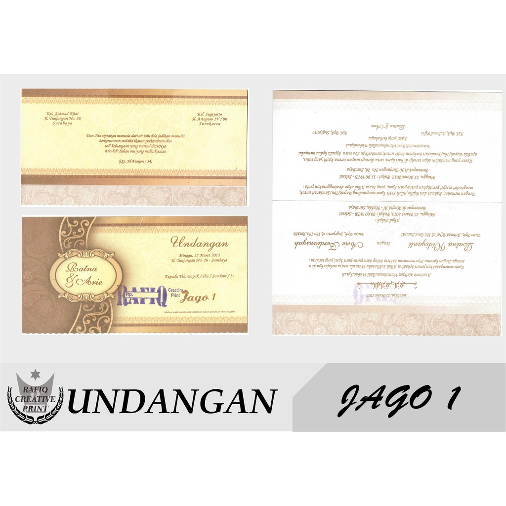 Jual Undangan Pernikahan Jago 1 | Shopee Indonesia
