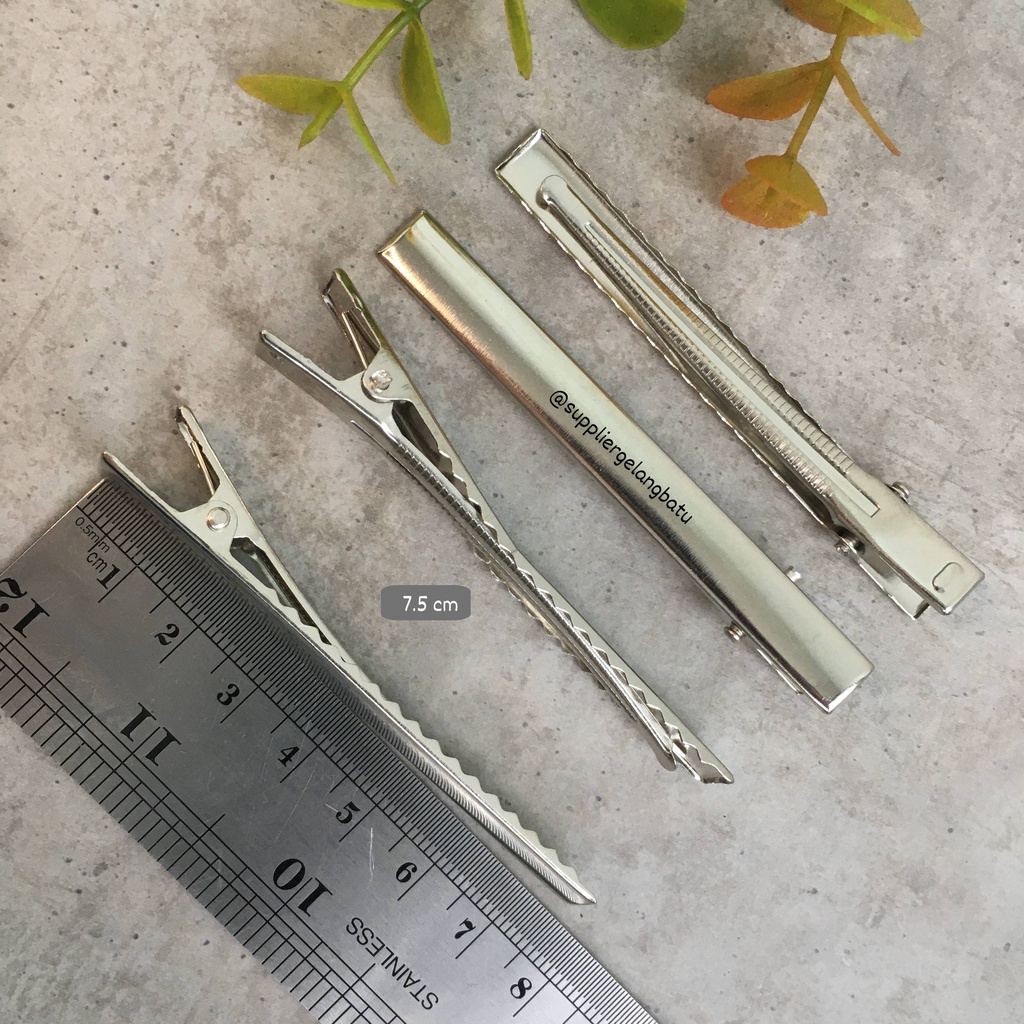 Jual bahan aksesoris Jepitan Rambut BEBEK Polos Silver besi 4,5 6,5 7,5 ...
