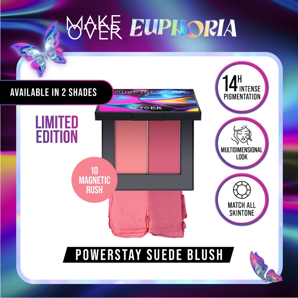 Jual [NEW Limited Edition] MAKE OVER Powerstay Suede Blush - Euphoria ...