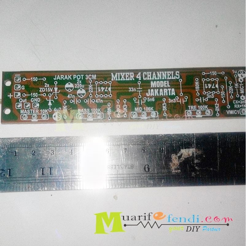 Jual PCB mixer 4 channel mic1 mic2 mic3 dan mic4 | Shopee Indonesia