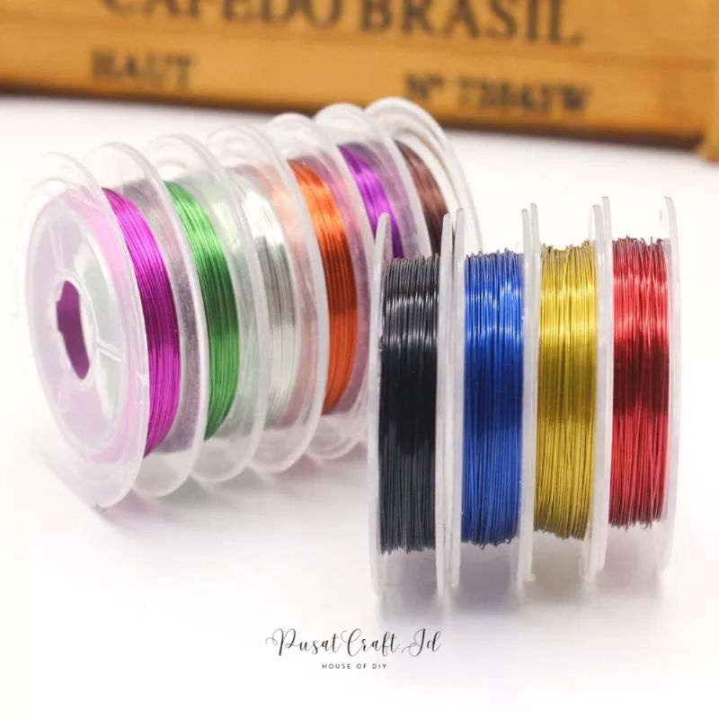 Jual 0.38m String Cable Warna | Kawat Tembaga Lentur | Kawat Manik DIY ...