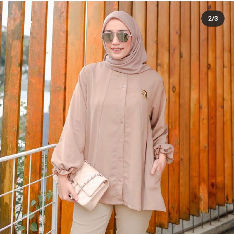 Jual Kaia Blouse Diana Restu Size M (warna Camel) | Shopee Indonesia