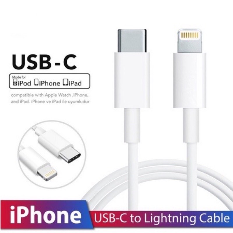 Jual USB-C To Lightning Cable Panjang 1 Meter - 2 Meter High Quality ...