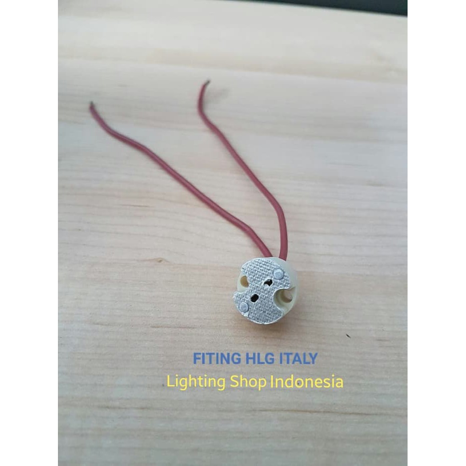 Jual Fiting halogen Italy MR16 / G4 socket soket kaki tusuk kabel merah ...