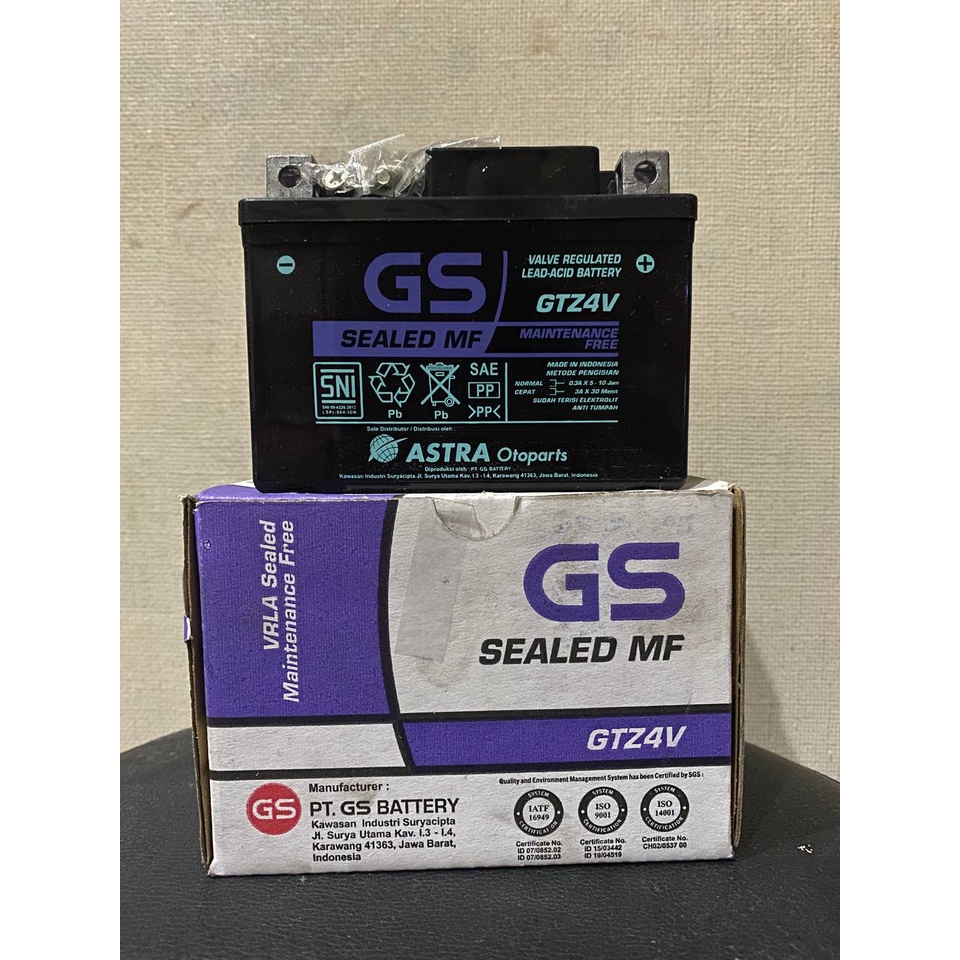 Jual Aki Motor GS GTZ4V 100% ORIGINAL u/ Beat, Vario, Mio, Scoopy, Revo ...