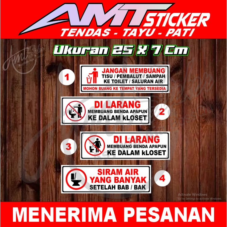 Jual [NEW] STICKER SIGN LABEL PEMBERITAHUAN UKURAN 25X7 CM | Shopee ...
