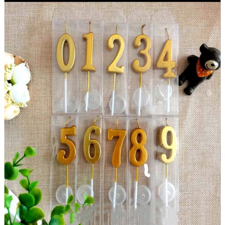 Jual Lilin Angka Emas Number Candle Gold Birthday Lilin Nomor Ulang ...