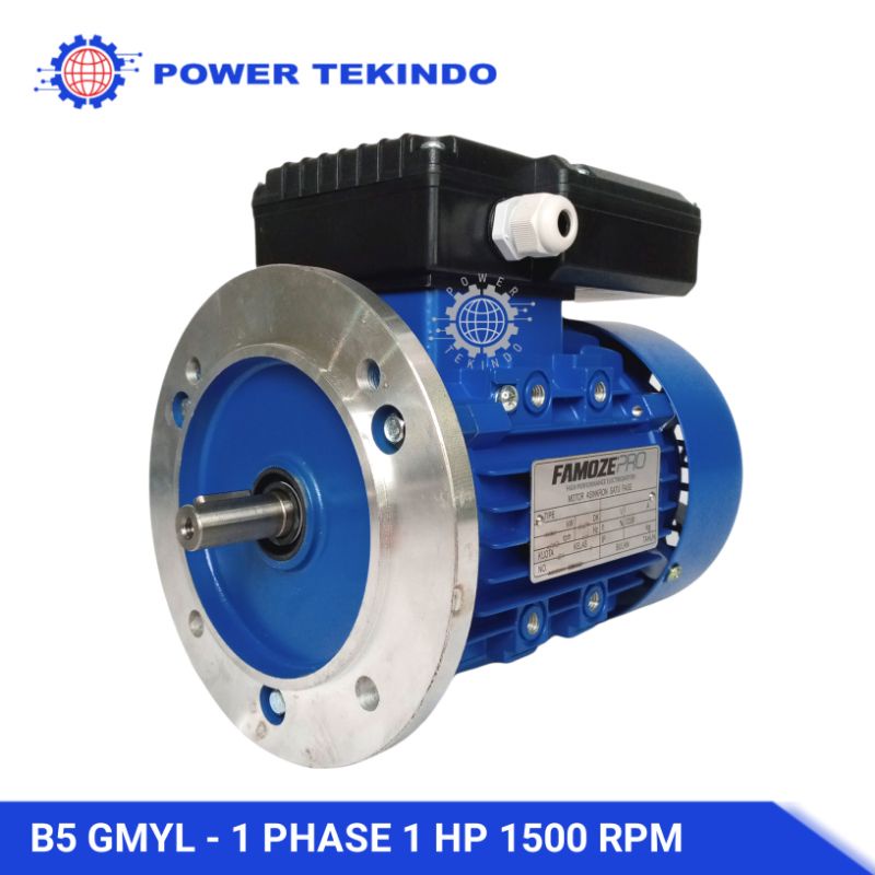 Jual Famoze Pro Dinamo B5 1 Phase 1 HP 1500 RPM Flange GMYL Dinamo Penggerak Mesin Gearbox NMRV ...