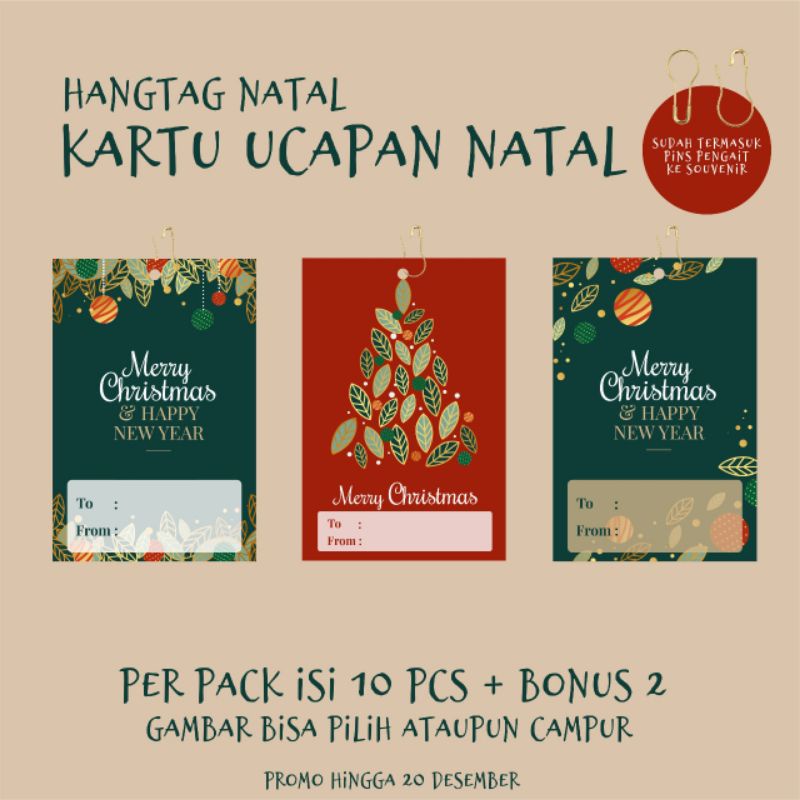 Jual Hang tag natal / Hangtag Natal /Hangtag Christmas / kartu natal ...