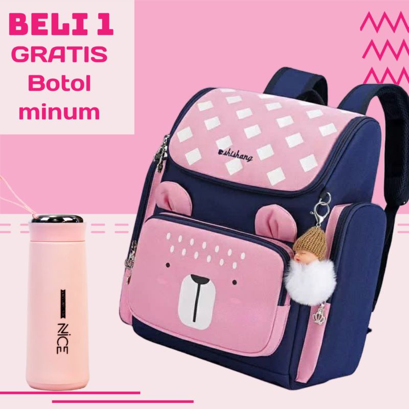 Jual GTB_ Tas Ransel Sekolah Anak Perempuan Motif Beruang TK SD | Shopee Indonesia