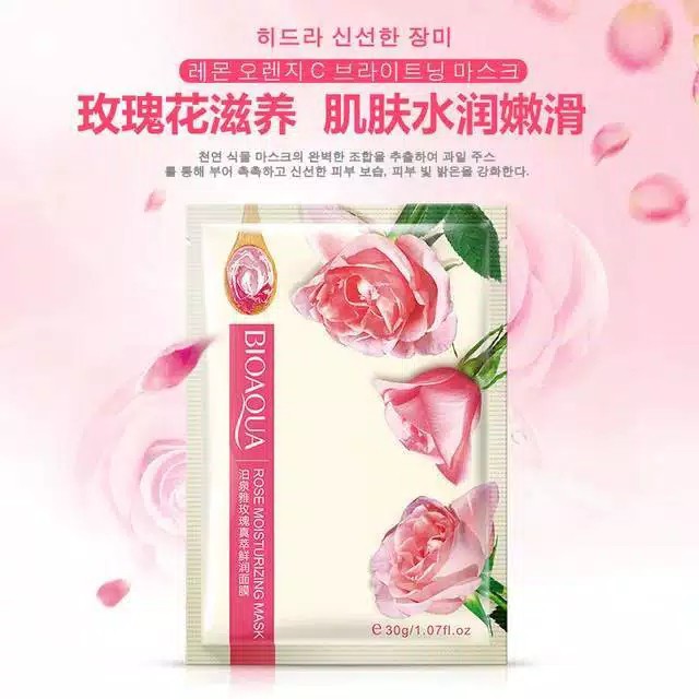 Jual BIOAQUA ROSE MASKER SHEET TISU NATURAL SKIN CARE | Shopee Indonesia
