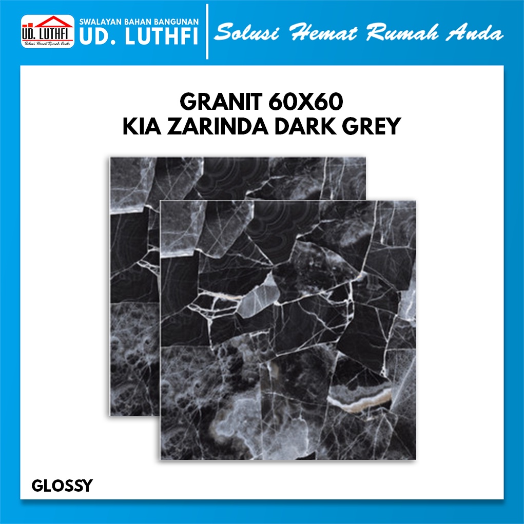 Jual Granit Lantai & Dinding 60x60 KIA Zarinda Dark Grey | Shopee Indonesia