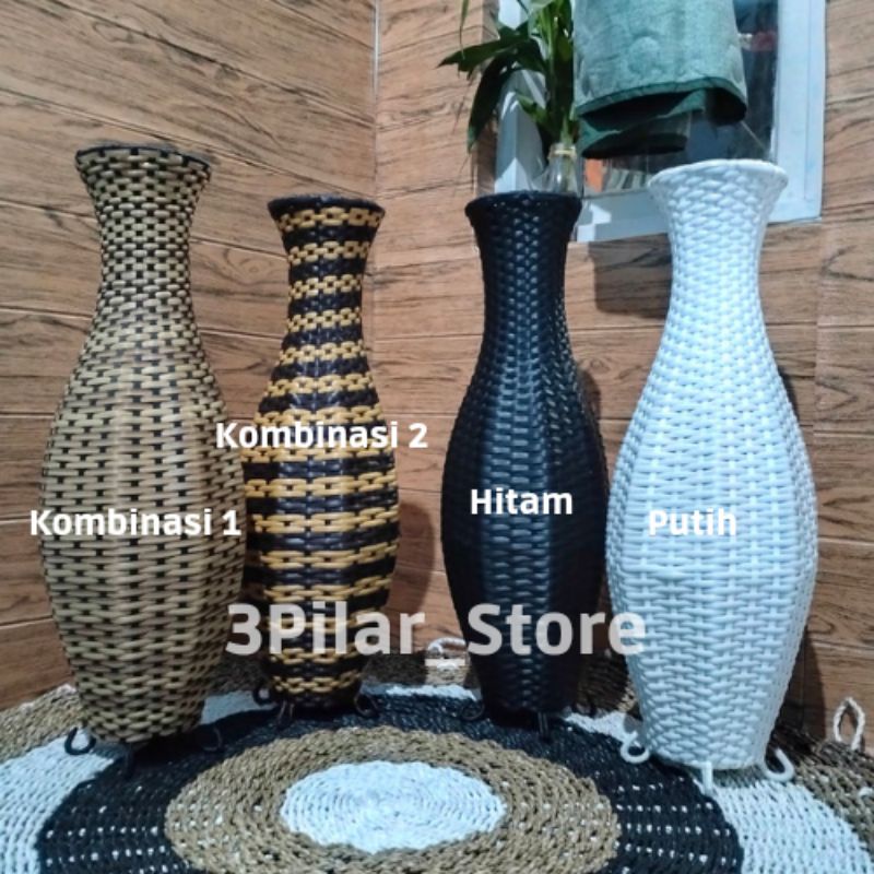 Jual VAS GUCI ROTAN SINTETIS/VAS BUNGA SUDUT 60CM | Shopee Indonesia