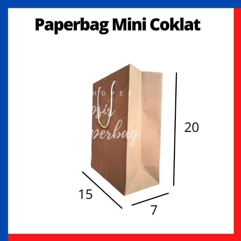Jual Paper bag/Tas kertas Coklat polos Mini ( 1pak/12pcs ) | Shopee ...