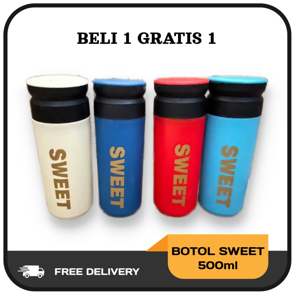 Jual Botol Air Minum Kaca Sweet 500ml Kuat Tahan Panas Dan Dingin ...